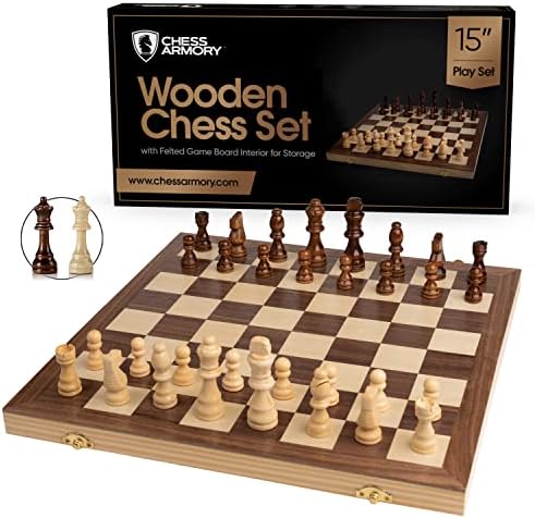 Chess Armory's 15" Wooden Chess Set: Enhance Your Game with Extra Queen ...