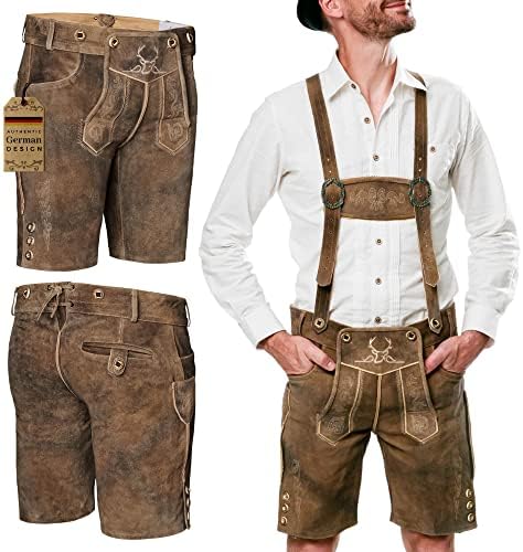 Authentic Bavarian Leatherhosen: Men's Oktoberfest Outfit - Mushroom ...
