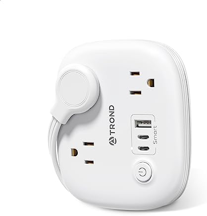 Portable Travel Power Strip with USB Ports and Short Cord - UTECHPIA