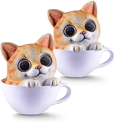 Light Up Cat in Cup Solar Garden Decor - Perfect Housewarming Gift ...