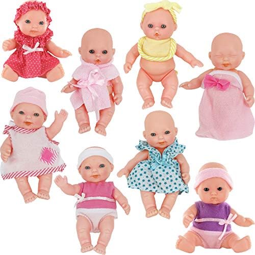 "Get Your Mini Baby Doll Set: Click N' Play, 8-Piece, 5" Toy with ...