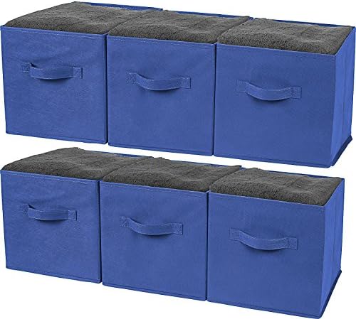 "Organize with 6 Royal Blue Foldable Storage Cubes" - UTECHPIA