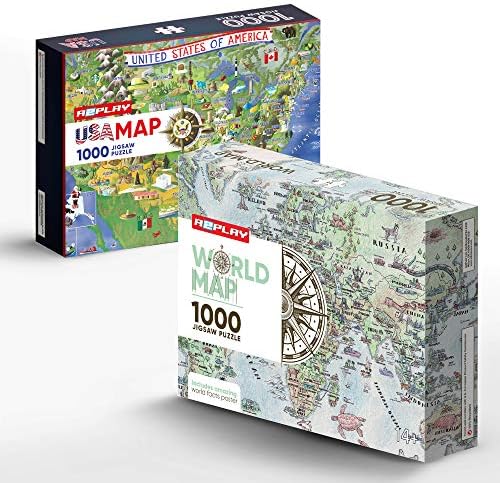 "Double the Fun: USA + World Map Puzzles, Challenging & Exciting ...