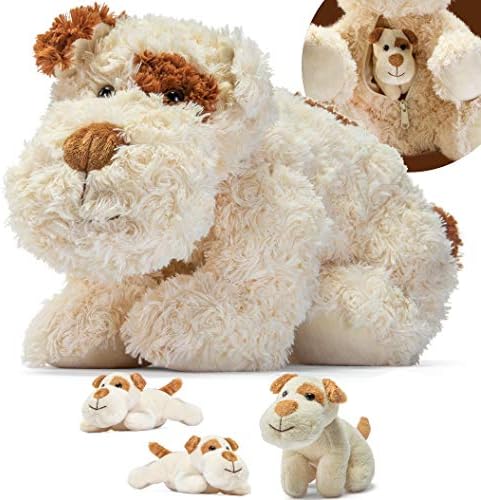 "Delightful Plush Dog Toys with Trio of Baby Puppies - Perfect Gift for ...