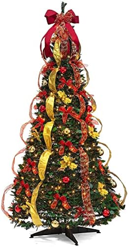 "Sparkling 6ft Pre-Lit Pop-Up Tree - Festive, Pre-Decorated ...