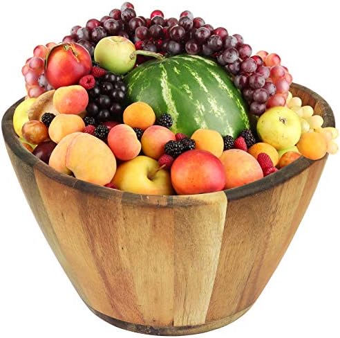 "Exquisite Acacia Wave Rim Bowl: Serve Fruits and Salads with Style ...