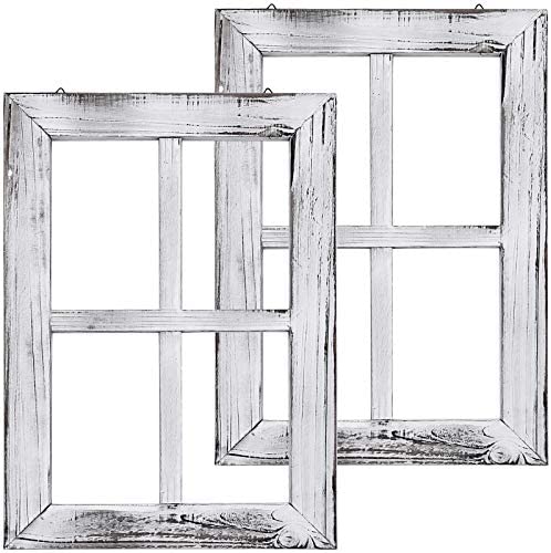 Vintage Farmhouse Wooden Window Frames - Rustic Wall Art Set | Home ...