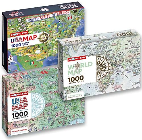 Challenging 1k Puzzles: Triple the Fun, 50 States Theme, USA, and World ...