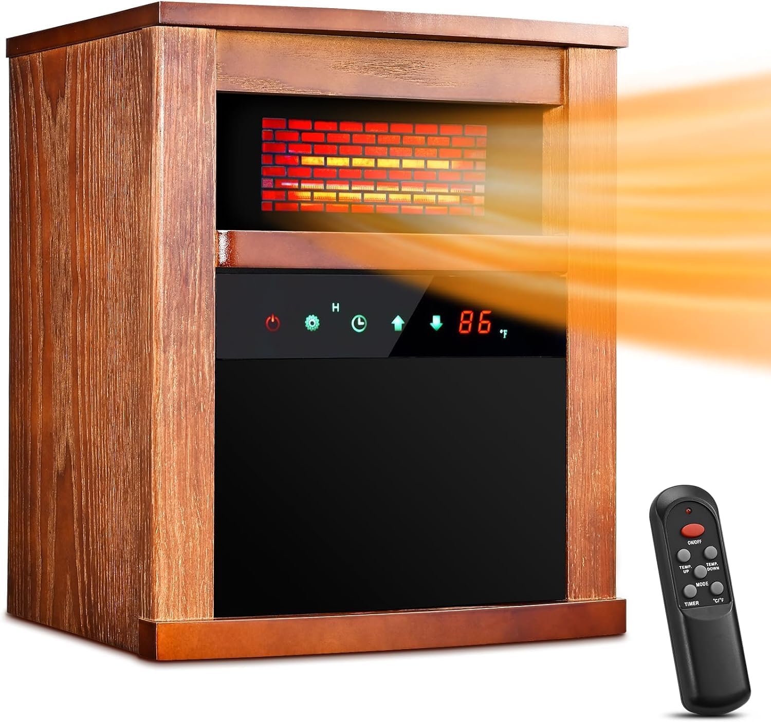 TRUSTECH Infrared Heater,1500W Electric Space Heater with Remote ...